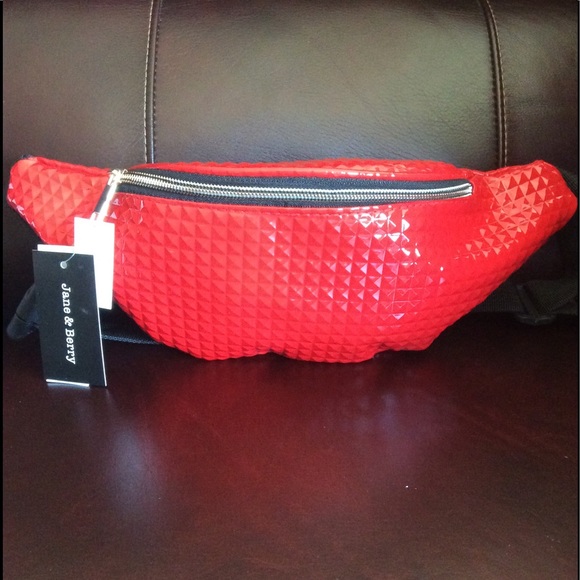 Jane & Berry | Bags | Red Embossed Fanny Belt Bag | Poshmark
